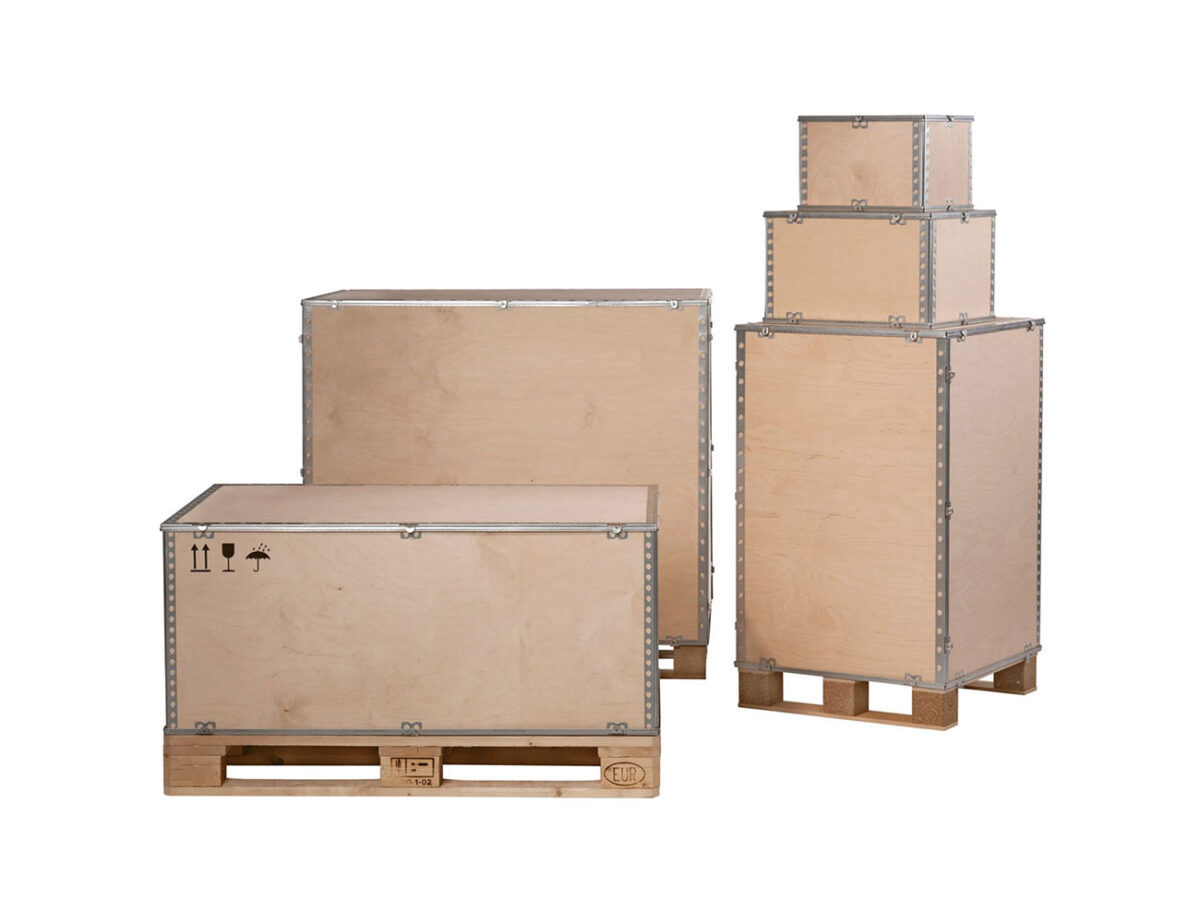 Foldable wood containers | Logimarkt