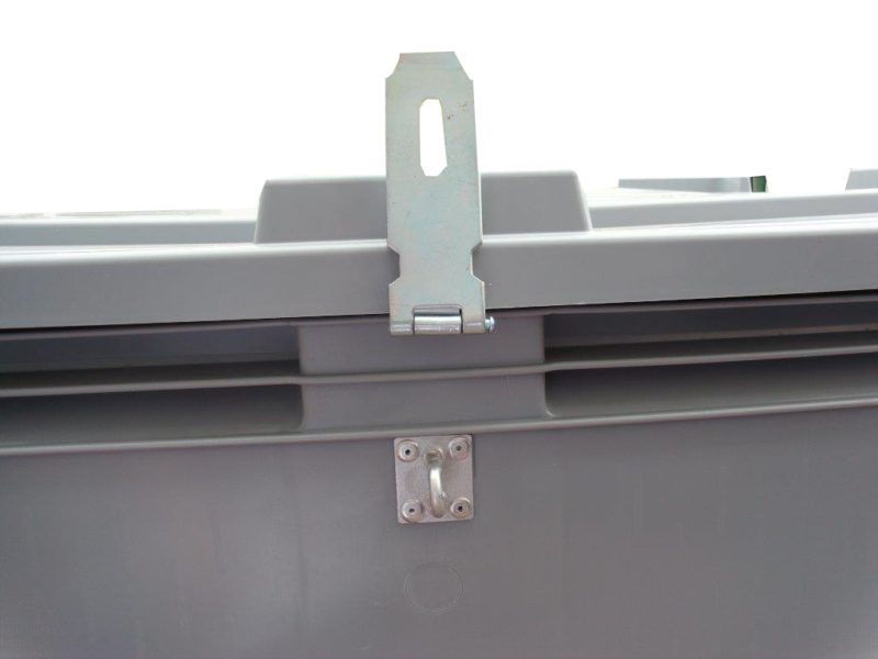 Closing systems with hinges for pallet boxes | Logimarkt