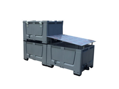 Closing systems with hinges for pallet boxes | Logimarkt